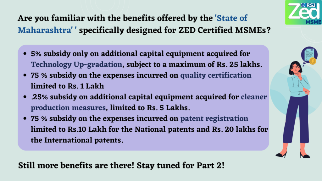 Maharashtra Government Subsidy Schemes for MSMEs - RSJ ZED MSME